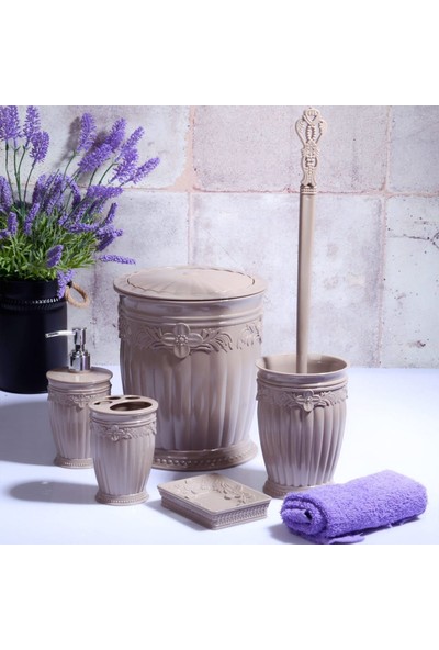 Shaman Home Sultan 5 Parça Banyo Takımı Vizon Shaman Home Sultan 5 Parça Banyo Takımı Vizon