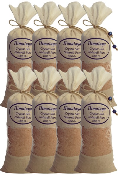 Zencefil Organik Himalaya Tuzu Bez Torbada İnce Çekim Pembe Renk 8 x 1 kg