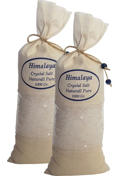 Zencefil Organik Himalaya Tuzu Bez Torbada İri Taneli Beyaz Renk 2 x 1 kg