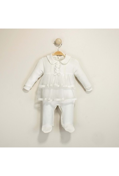 Kız Bebek Tulum Dantelli Fiyonglu - Nono Baby - Bebek Tulum - Beyaz - 6-9 Ay Kız Bebek Tulum Dantelli Fiyonglu - Nono Baby - Bebek Tulum - Beyaz - 6-9 Ay