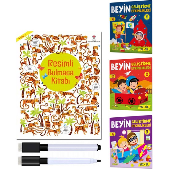 Resimli Bulmaca Kitabı Beyin Geliştirme Etkinlikleri Set 3 Kitabı