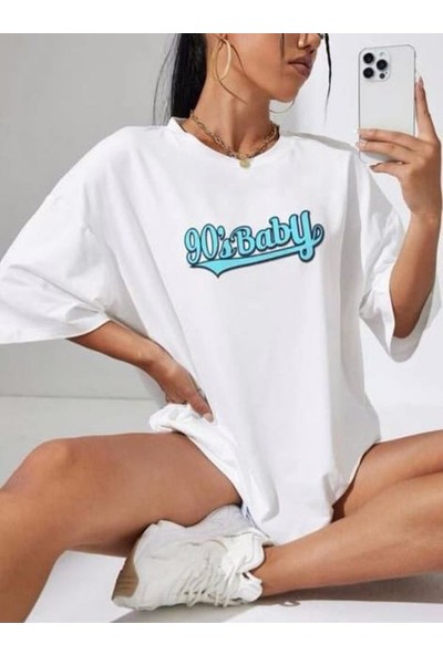 Smyrna Giyim 90's Babybaskılı Kadın Oversize Tişört Smyrna Giyim 90's Babybaskılı Kadın Oversize Tişört