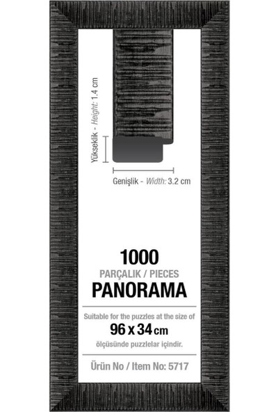 Heidi 1000' Lik Panorama Siyah 96 x 34 cm (30 Mm) Puzzle Çerçevesi Heidi 1000' Lik Panorama Siyah 96 x 34 cm (30 Mm) Puzzle Çerçevesi