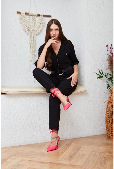 Ewa Moda Ceket Yaka Keten Ayrobın Tulum & Kemer Dahildir Ewa Moda Ceket Yaka Keten Ayrobın Tulum & Kemer Dahildir