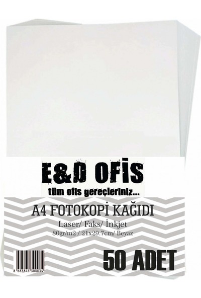 E&D Ofis A4 Fotokopi Kağıdı 50 Yaprak