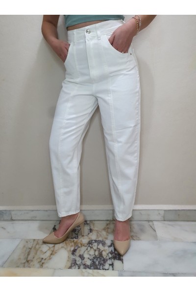 Ed&en Marka Beyaz Mom Pantolon Ed&en Marka Beyaz Mom Pantolon