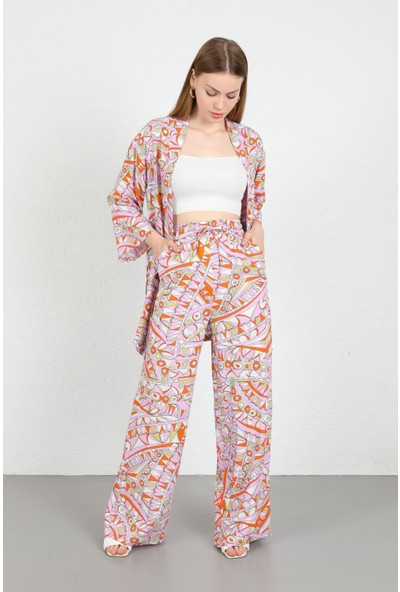 Viskon Empirme Kumaş Geometrik Desen Kadın Takım Viskon Empirme Kumaş Geometrik Desen Kadın Takım