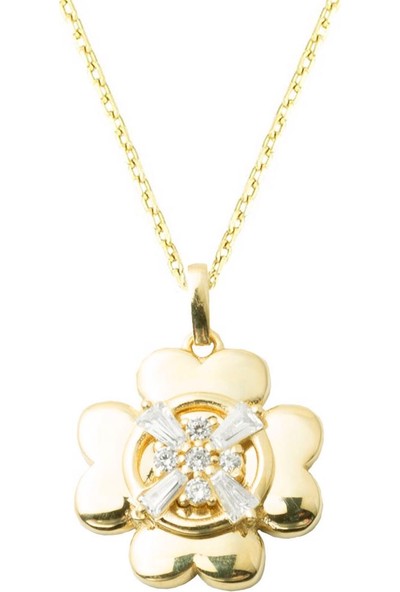 Bilezikci Yonca Baget Taşlı Altın Kolye