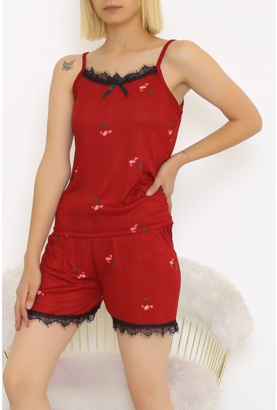 Karazona Kadın Baskılı Pijama Takımı Desenlibordo KZ2-10423