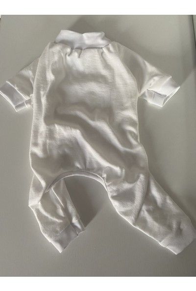 Zeyşil Pati Giyim Beyaz Penye Kedi Köpek Tulumu