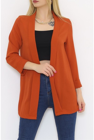 İlkecim Butik Krep Ceket Kiremit - 4135.222.