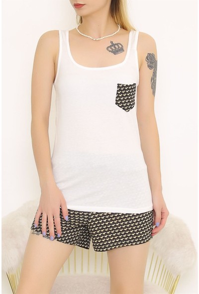 Şortlu Takım Beyazdesenli - 8633.729.