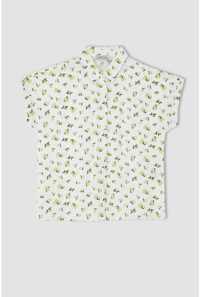 DeFacto Regular Fit Desenli Kısa Kollu Viskon Gömlek U2743AZ22SM