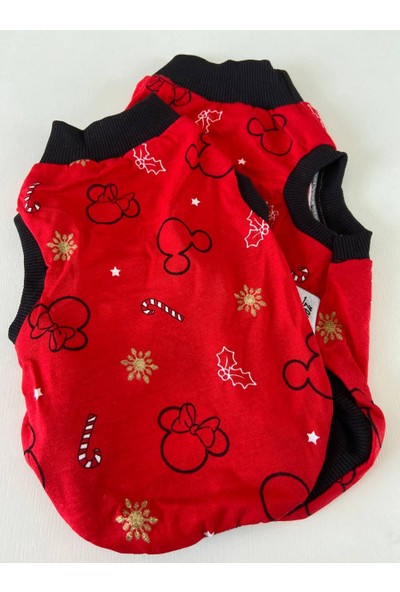 Zeyşil Pati Giyim Minnie Kırmızı Kolsuz Kedi Köpek Tişörtü Zeyşil Pati Giyim Minnie Kırmızı Kolsuz Kedi Köpek Tişörtü