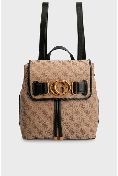 Guess Aviana Büzgülü Logolu Sırt Çantası Bayan Sırt Çantası HWJB8414320 Lbl