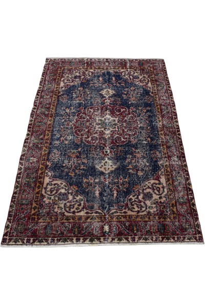 Zehra Abla Halı Vintage El Dokuma Lacivert Eskitme Lüks Yün Salon Halısı Zehra Abla Halı Vintage El Dokuma Lacivert Eskitme Lüks Yün Salon Halısı