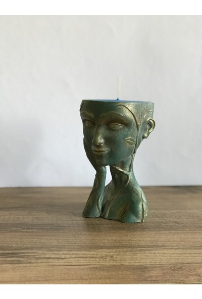 Tpol Tech Sarmaşık Kız Özel Tasarım Eskitme Boyamalı Lavanta Esanslı Mumluk Mum