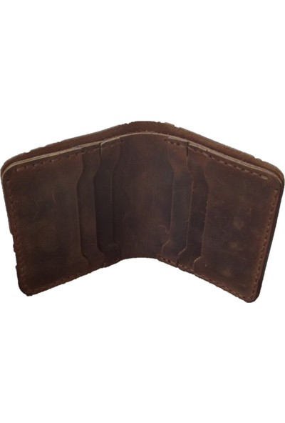 Jupiter Stor-E Haki Deri Minimalist Tasarım Elde Üretim Cüzdan