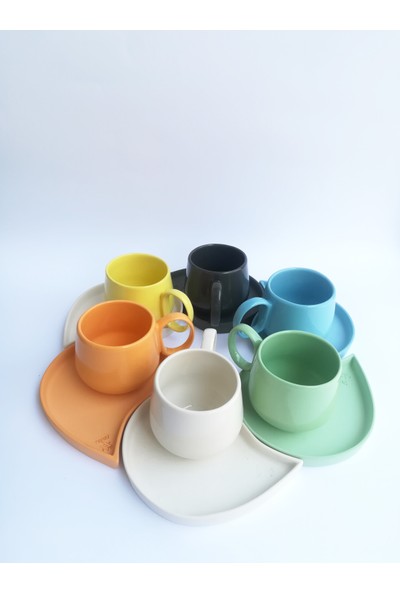 Arin Ceramic Damla Türk Kahvesi Fincan Takımı 6'lı
