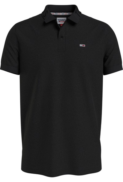 Tommy Jeans Düz Siyah Erkek Polo T-Shirt DM0DM12962-BDS_TJM Jacquard Logo Po Tommy Jeans Düz Siyah Erkek Polo T-Shirt DM0DM12962-BDS_TJM Jacquard Logo Po