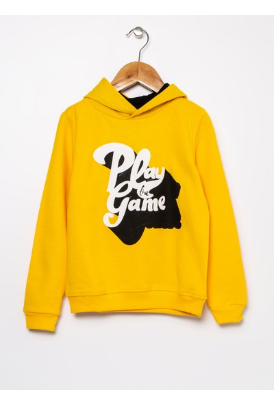 Limon Baskili Sari Erkek Çocuk Sweatshirt