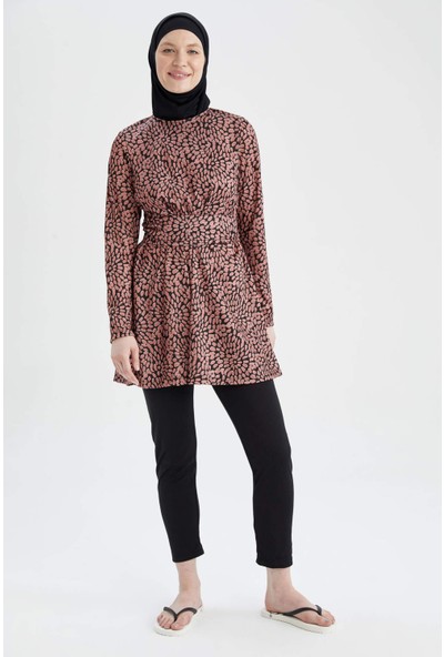 Regular Fit Leopar Desenli 4LÜ BURKINI X3392AZ22HS Regular Fit Leopar Desenli 4LÜ BURKINI X3392AZ22HS