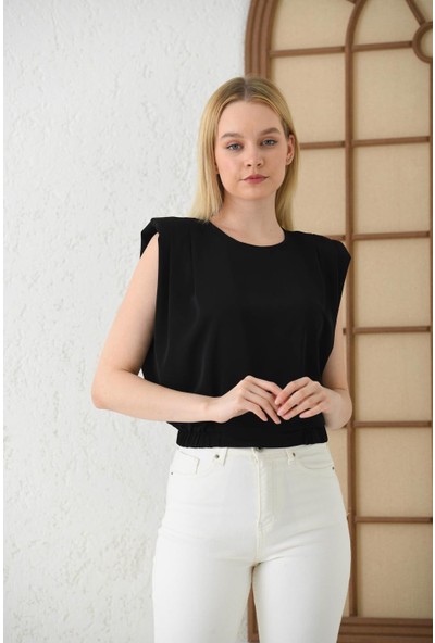 4over4 Beli Lastikli Kolsuz Bluz