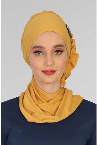 Penye Hazır Türban Hardal