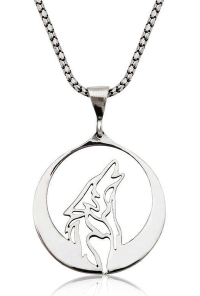 gümüş Bozkurt Kolye gümüş Bozkurt Kolye