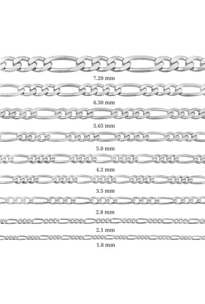 4.2 mm Gümüş Figaro Zincir - 120 Mikron