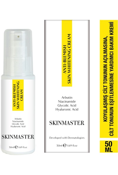 Skin Master Leke Karşıtı, Cilt Tonunun Eşitlenmesine Yardımcı Bakım Kremi ( Arbutin %2, Glikolik Asit %4) Skin Master Leke Karşıtı, Cilt Tonunun Eşitlenmesine Yardımcı Bakım Kremi ( Arbutin %2, Glikolik Asit %4)
