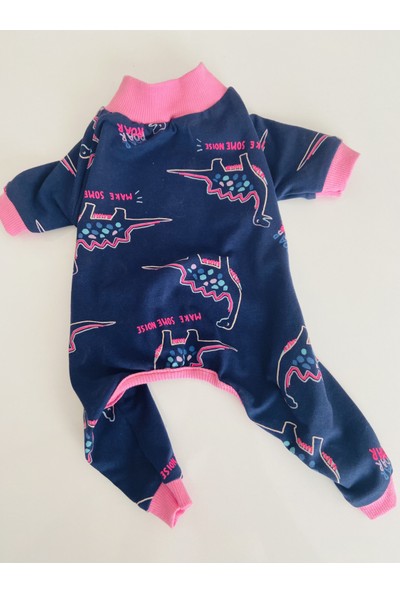 Zeyşil Pati Giyim Dino Penye Kedi Köpek Tulumu