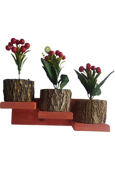 Ahşap Duvar Dekoru Rafı Duvar Çiçekliği Kütük Yapay Çiçekli Ahşap Duvar Dekoru Rafı Duvar Çiçekliği Kütük Yapay Çiçekli