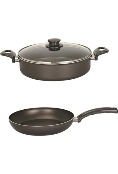 Mehtap Onyx Teflon 30 cm Karnıyarık ve 30 cm Tava Mehtap Onyx Teflon 30 cm Karnıyarık ve 30 cm Tava