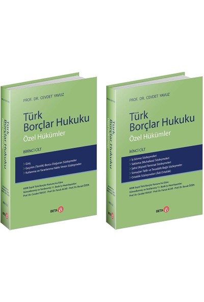 Türk Borçlar Hukuku Özel Hükümler Cilt.ı Cılt.ıı (Takım)