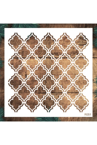 Stencil Tasarım R051- Dekoratif Duvar, Fayans ve Eşya Boyama Şablonları 25X25CM Stencil Tasarım R051- Dekoratif Duvar, Fayans ve Eşya Boyama Şablonları 25X25CM