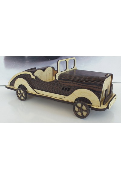 Sgm Kahverengi Ahşap Araba Maketi