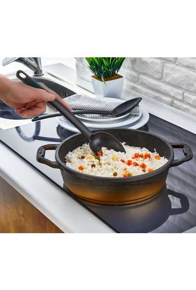 Şimşek Kitchen Pratik Teflon Yanmaz Siyah Kaşık Şimşek Kitchen Pratik Teflon Yanmaz Siyah Kaşık