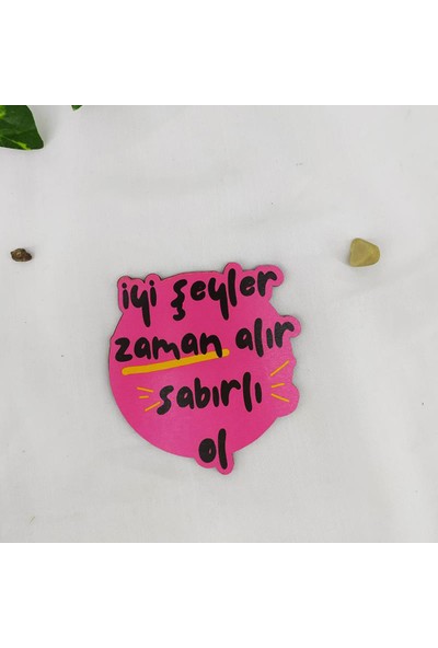 ModaZey Sabırlı Ol Desenli Bardak Altlığı ModaZey Sabırlı Ol Desenli Bardak Altlığı