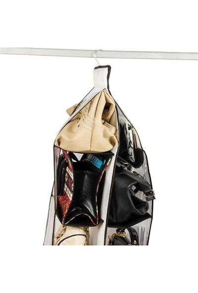 10 Şeffaf Bölmeli Askılı Dönebilen Dolap Içi Çanta Organizer 10 Şeffaf Bölmeli Askılı Dönebilen Dolap Içi Çanta Organizer