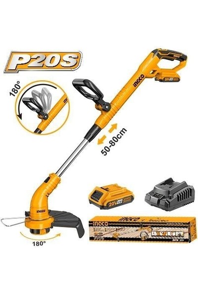Ingco Li-Ion Akülü Tırpan 2X20V 4.0AH