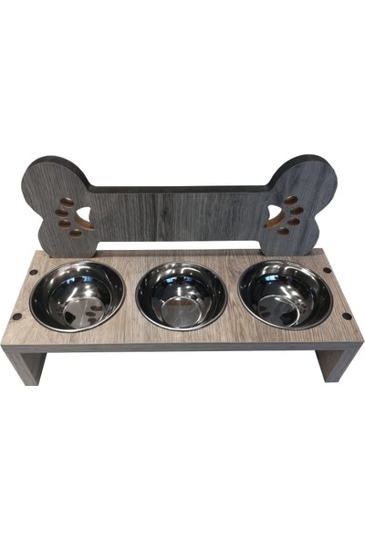 Petzanya Kedi Mama ve Su Kabı - 3'lü - Kemik Patili Petzanya Kedi Mama ve Su Kabı - 3'lü - Kemik Patili