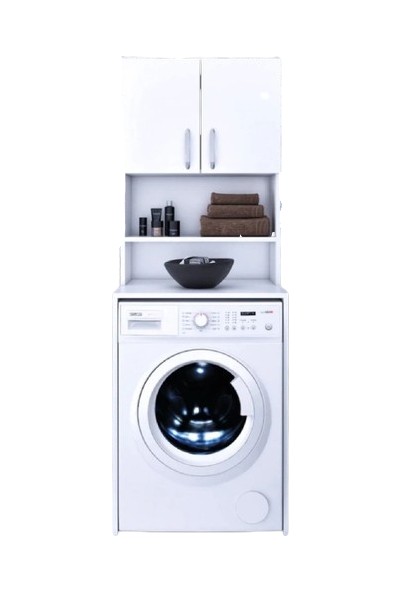 My Seymas Çamaşır Makinesi Dolabı Banyo Dolabı Raflı Kapaklı Dolap