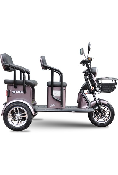 Yuki Greta Mini 3 Tekerlekli Elektrikli Motosiklet - 5 Akülü - Kahverengi Yuki Greta Mini 3 Tekerlekli Elektrikli Motosiklet - 5 Akülü - Kahverengi
