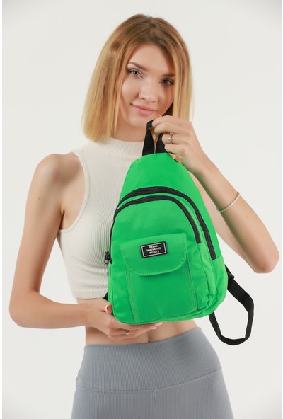 Shaka U30 Çimen Yeşili 3 Bölmeli Sırt Çantası U:32 E:22 G:14 cm