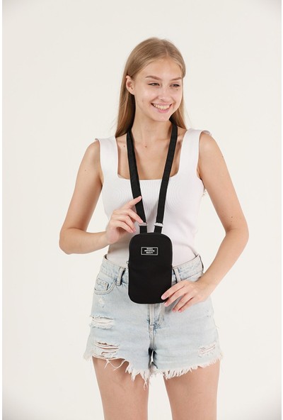 Shaka U32 Siyah Tek Bölmeli Telefonluk Cüzdan Çanta U:20 E:13 cm