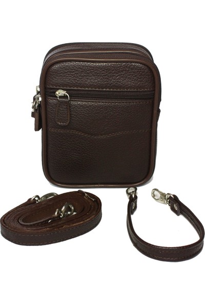 Erkek El ve Omuz Askılı Deri Çanta Hakiki Dana Derisinden