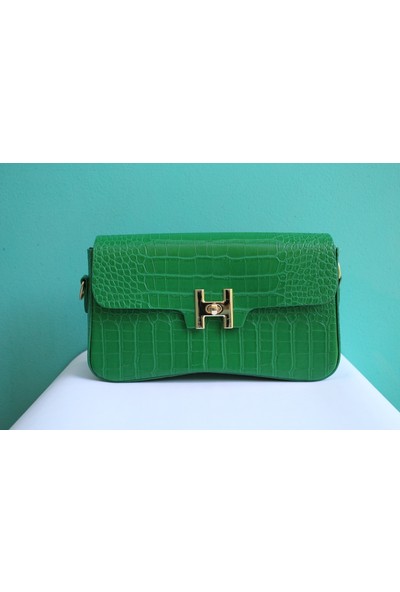 Zeyça Krokodil Desenli Kadın Çantası