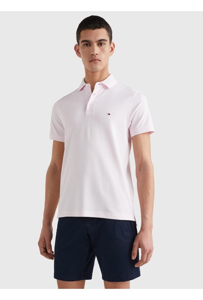 Tommy Hilfiger Polo Yaka Düz Pembe Erkek Polo T-Shirt MW0MW17771TOG