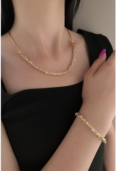 14 Ayar Altın Örgü Tilki Kuyruğu Set